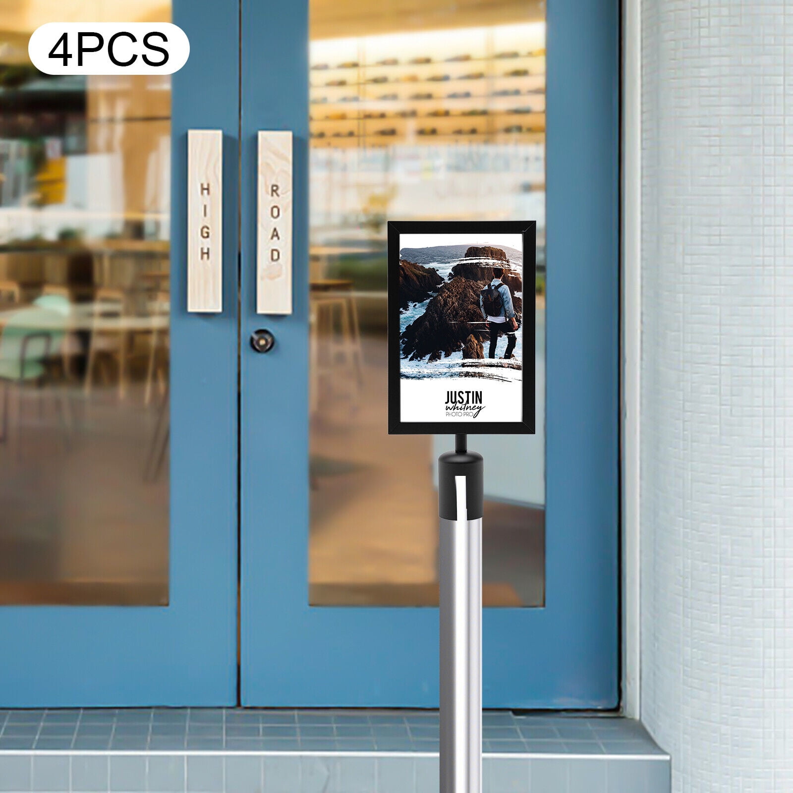 4 PCS Top Stand Poster Display Holder, Double Sided Sign Frame for A4 ...
