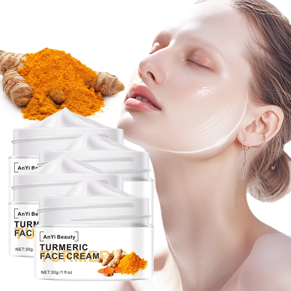 4 PCS Turmeric Face Cream,Turmeric Moisturizer for Face,Anti-Aging Face ...
