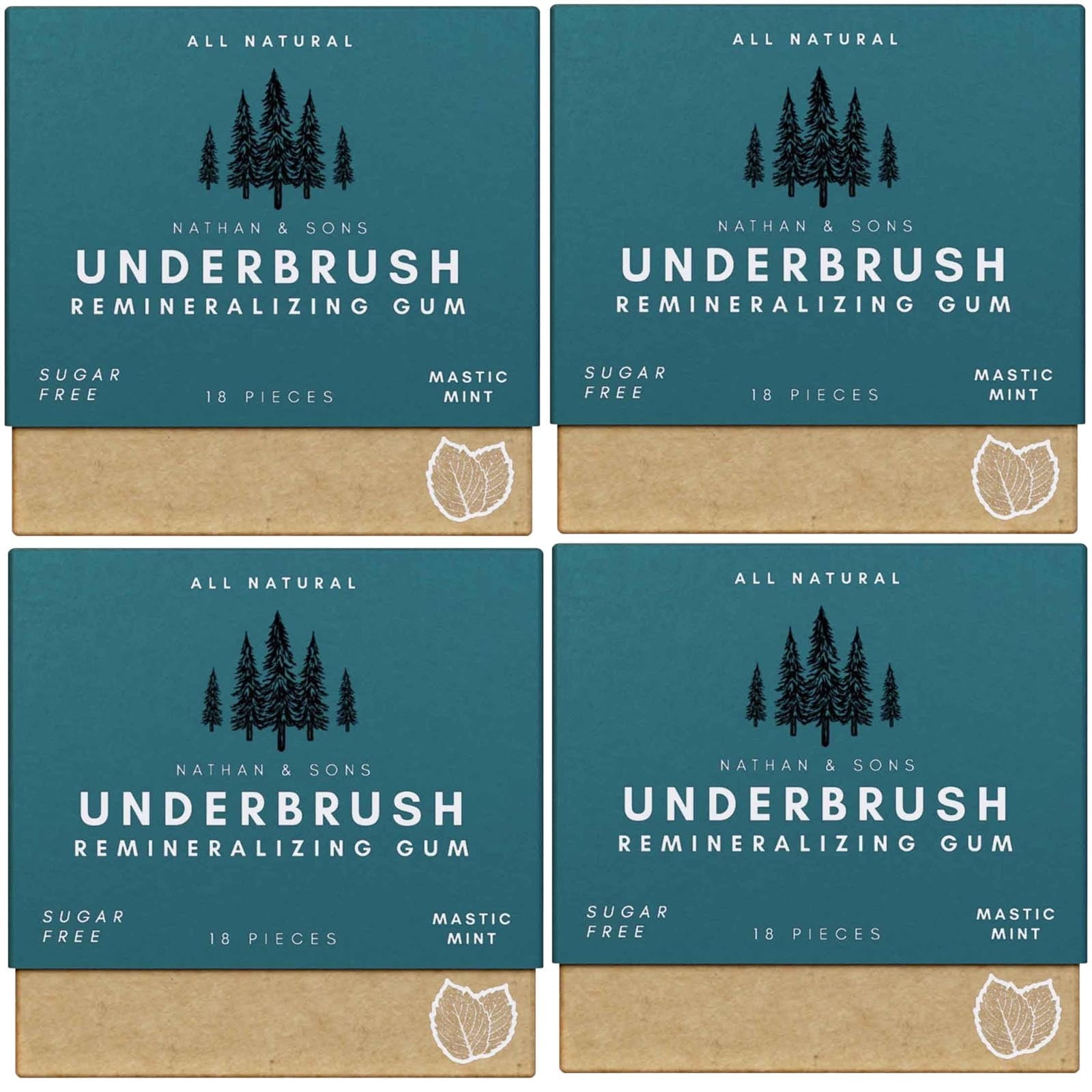 4 PCS Underbrush Remineralizing Gum Chewing Gum with Nano ...