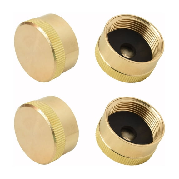 Flame King 1 lb Propane Gas Tank Cylinder Cap, Universal Solid Brass ...