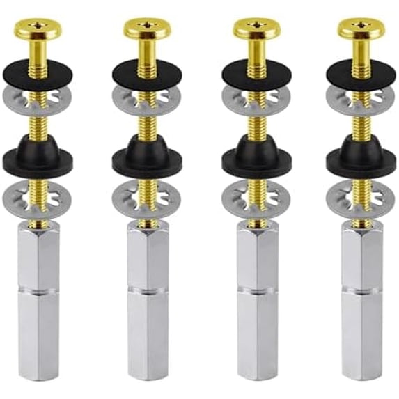4 PCS Universal Toilet Seat Bolts Kit, Heavy Duty Solid Brass Toilet ...