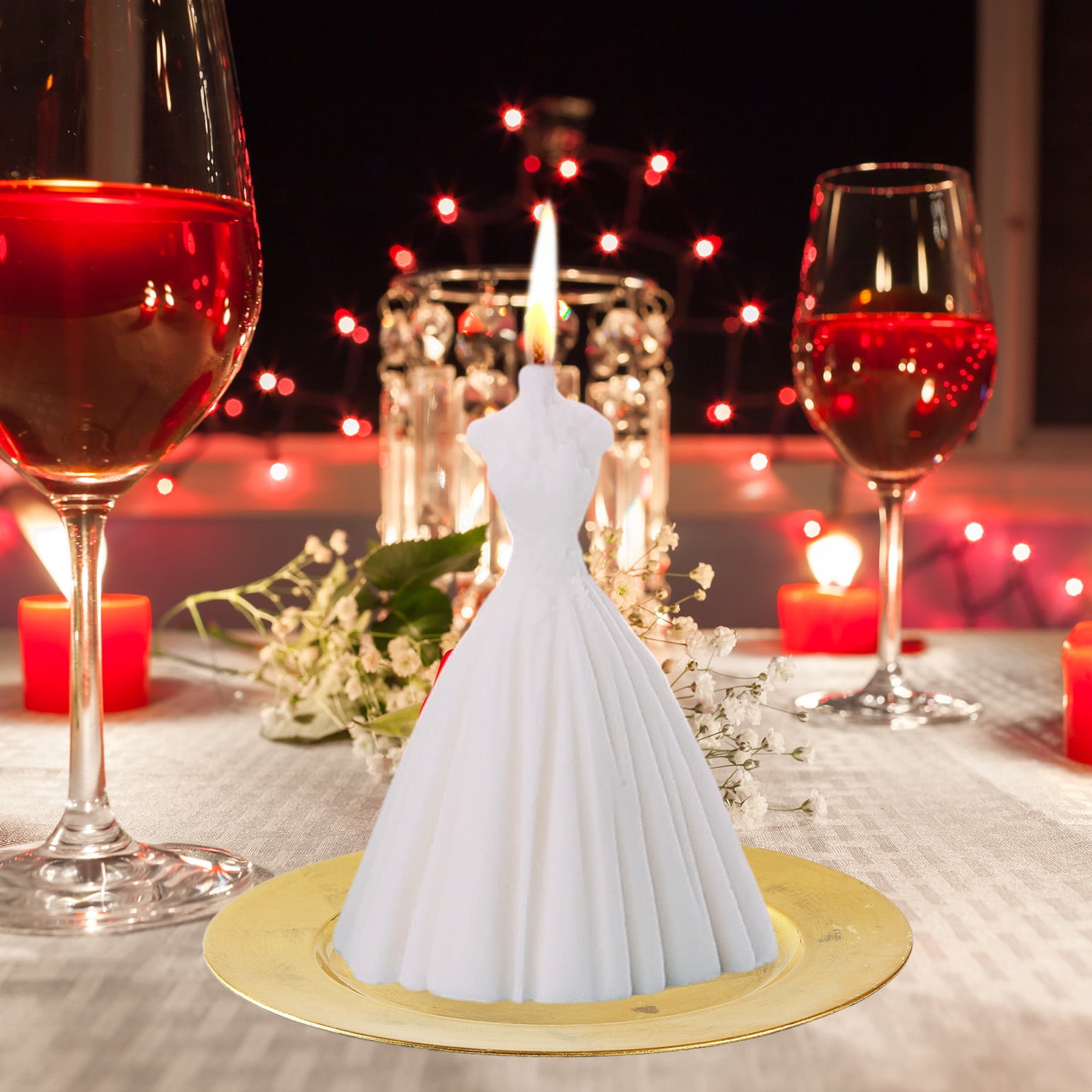 4 PCS Valentine's Day Scented Candle,Soy Wax Handmade Wedding Dress ...
