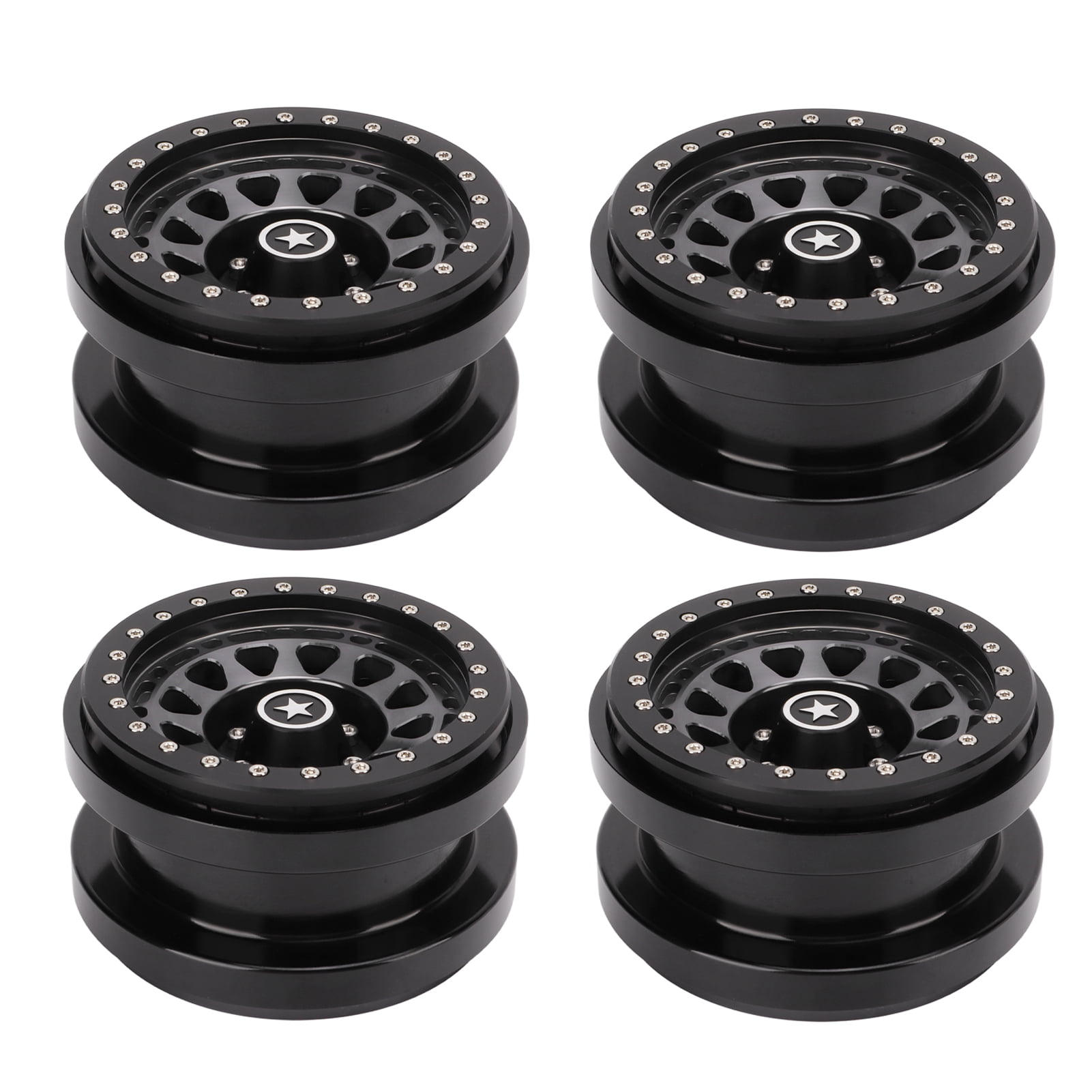 4 PCS Vehicle Wheels Rims 2.9in 12 Hole Aluminum Alloy Model Car Non ...