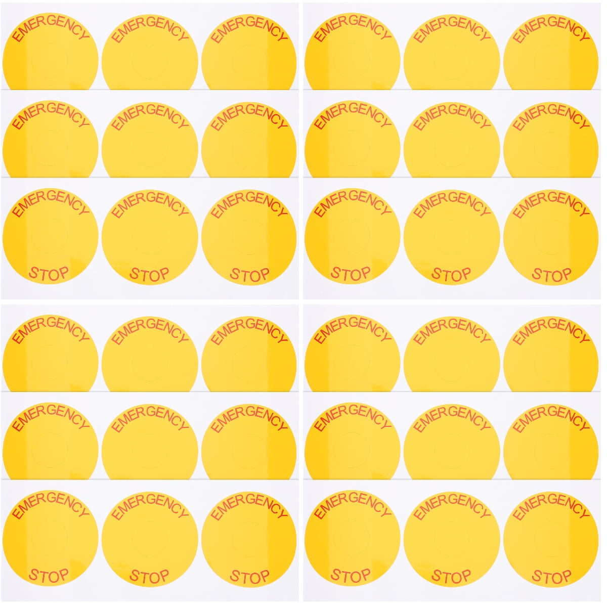 4 PCS Warning Sticker Emergency Stop Indoor Safety Signs - Walmart.com