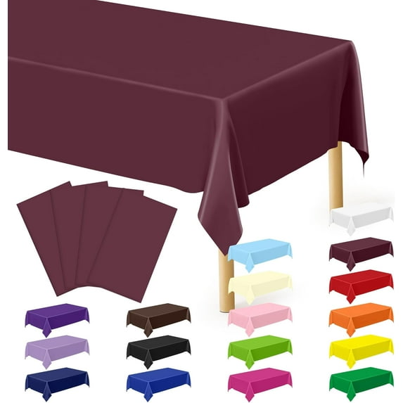 4 PCS Waterproof Plastic Tablecloths 54 x 108 Inches, Disposable ...