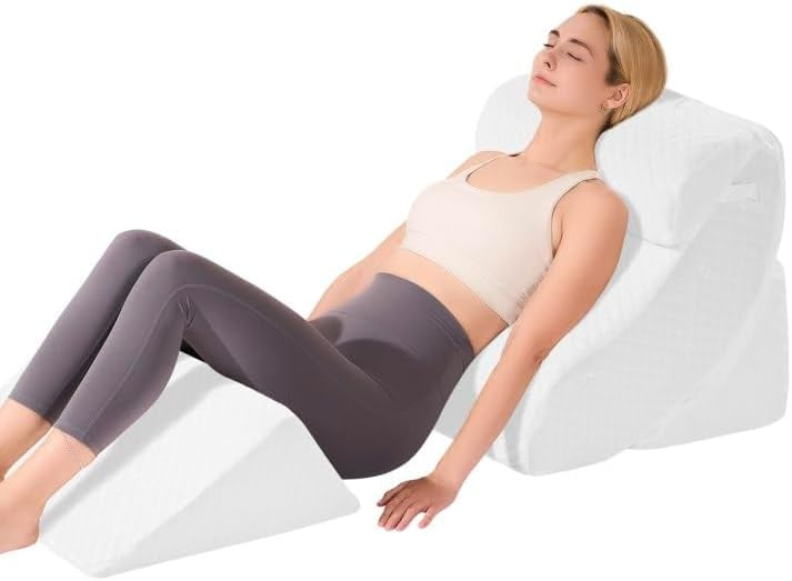 4 PCS Wedge Pillow Set for After Surgery, Memory Foam Orthopedic Bed ...
