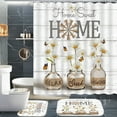 4 Pcs White Daisy Shower Curtain Set Home Sweet Bathroom Set With