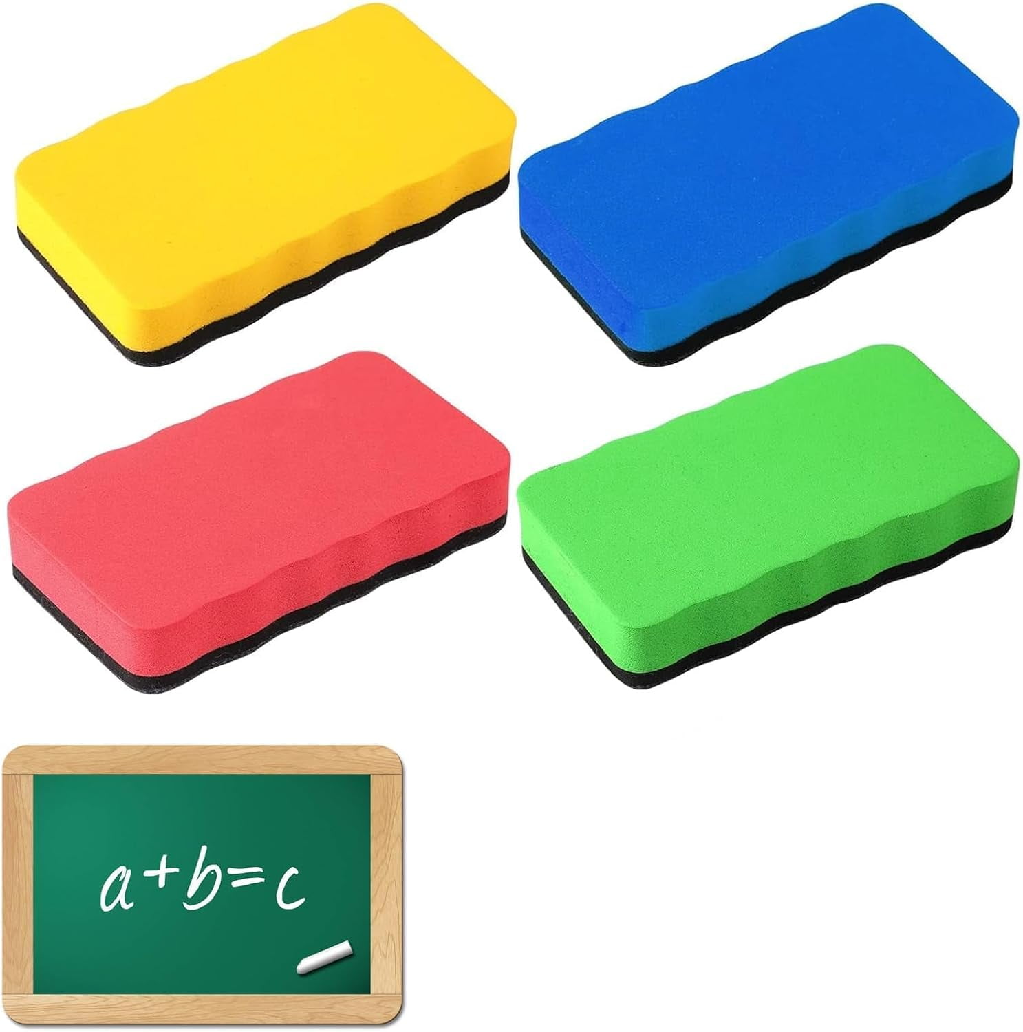 4 PCS Whiteboard Eraser, Whiteboard Rubber Eraser Magnetic, White Board Eraser Magnetic With ...