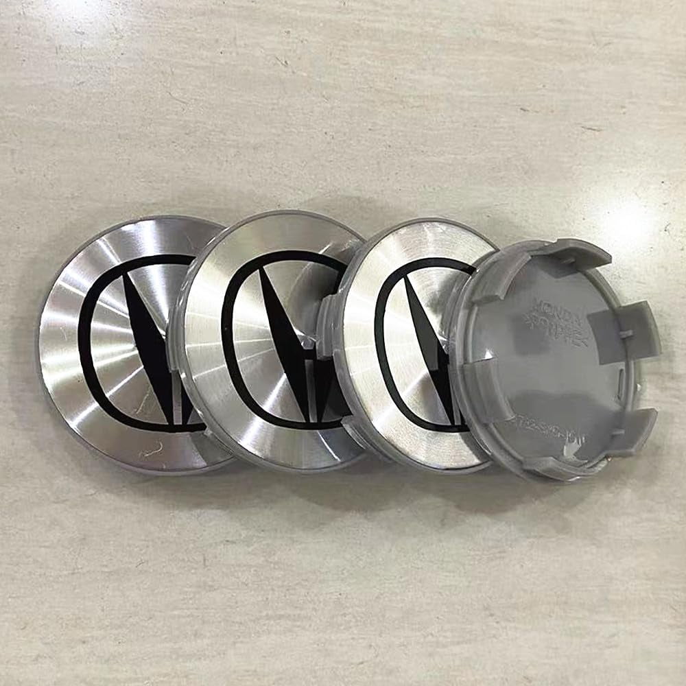 4 PCS for 69 MM Wheel Rim Center Hub Caps Cover Silver & Black Logo ...