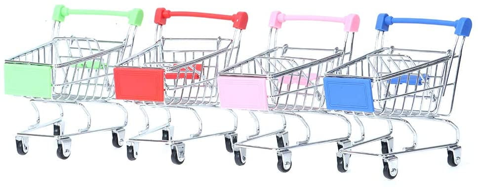 4 PCs Mini Cute Shopping Cart Storage Mini Shopping Cart Supermarket ...
