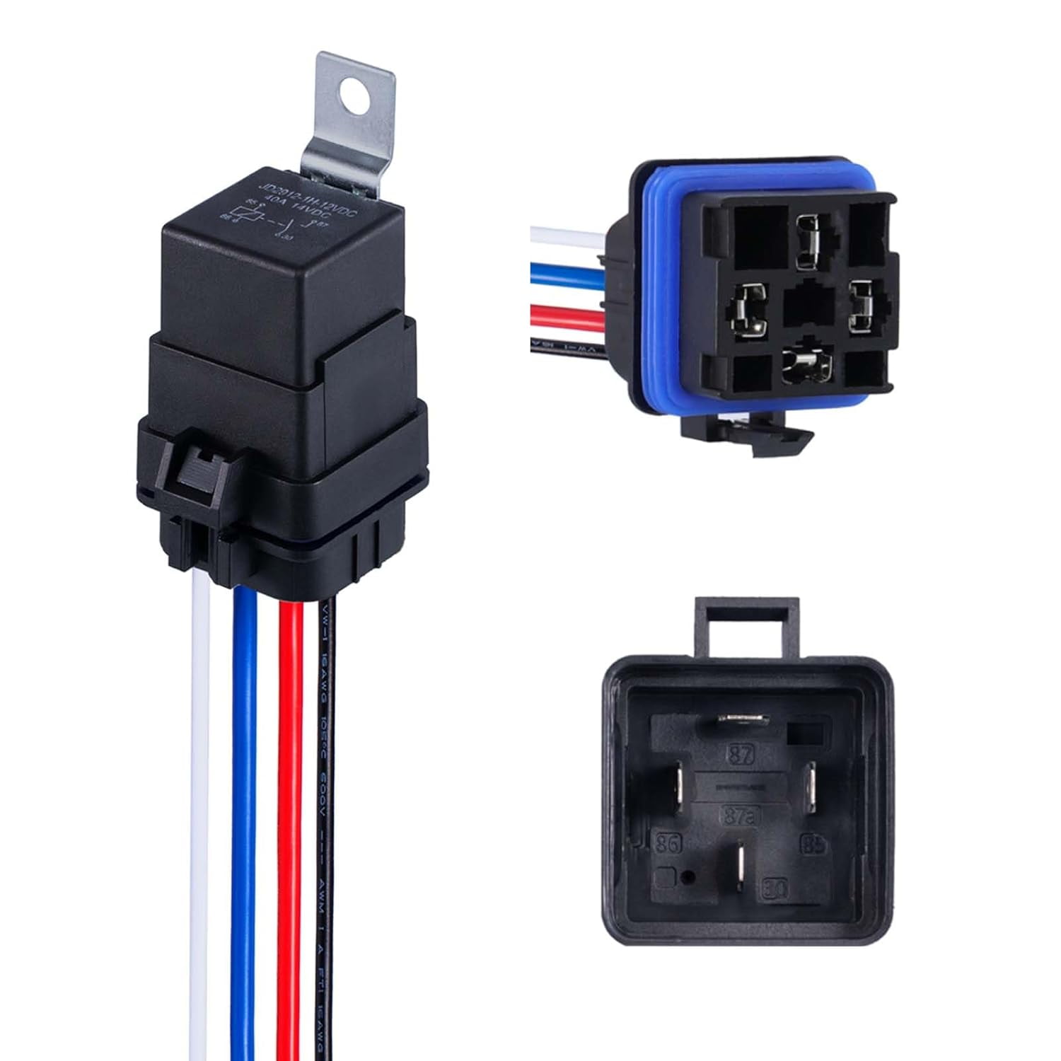 4-PIN 12V DC IP65 Waterproof Relay with Harness 40/30 AMP Relay Switch ...