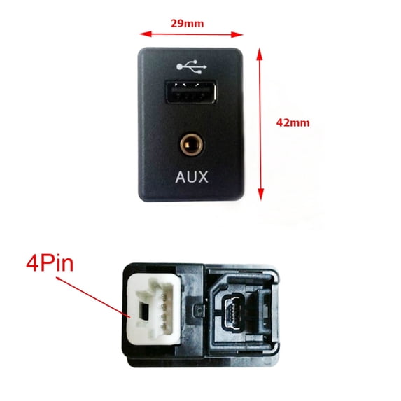 4 PIN Car AUX Input USB Socket Port Adapter 28023-4BA0B For Nissan ...
