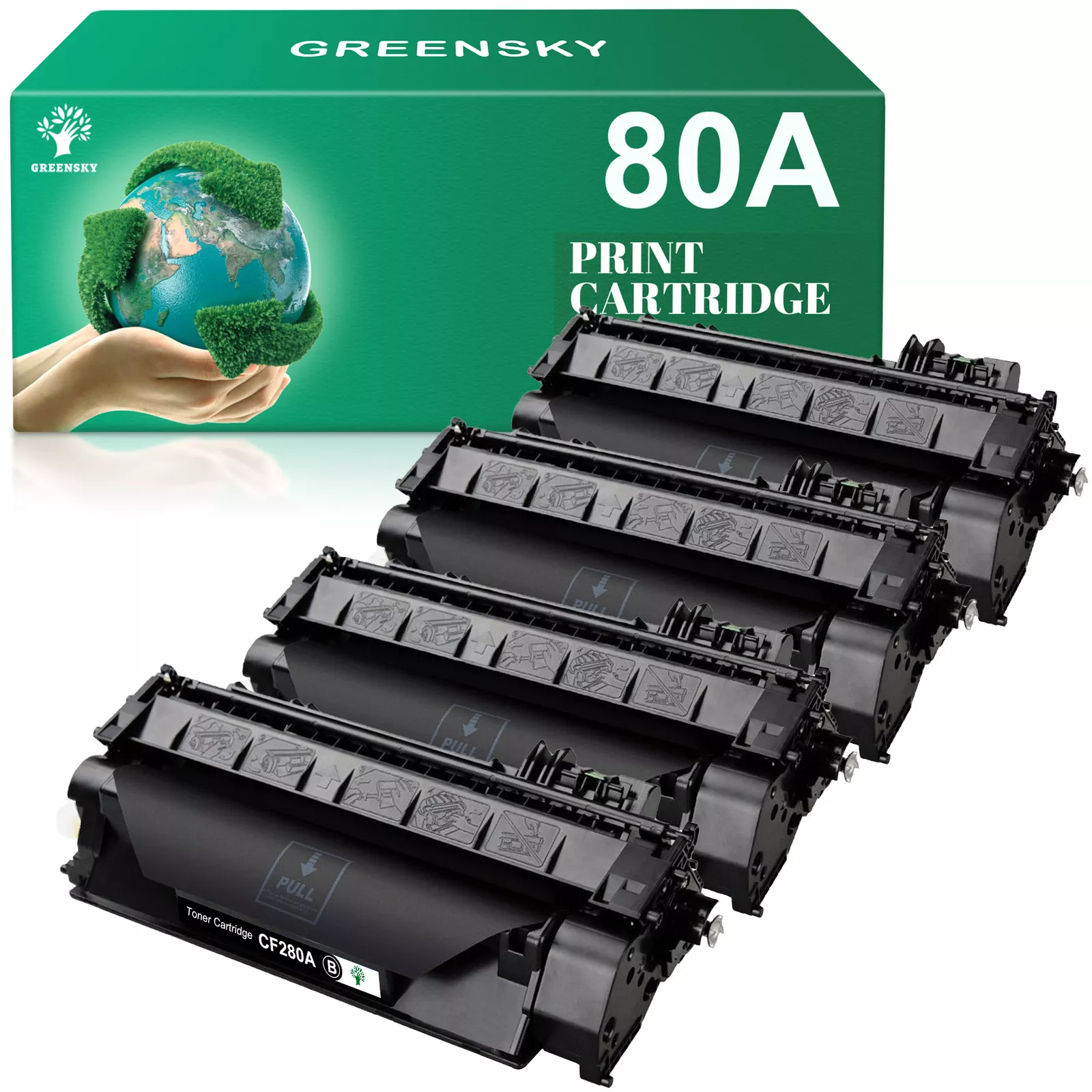 4 PK CF280A Toner Compatible For 80A Laserjet Pro 400 M401n M401dn MFP ...