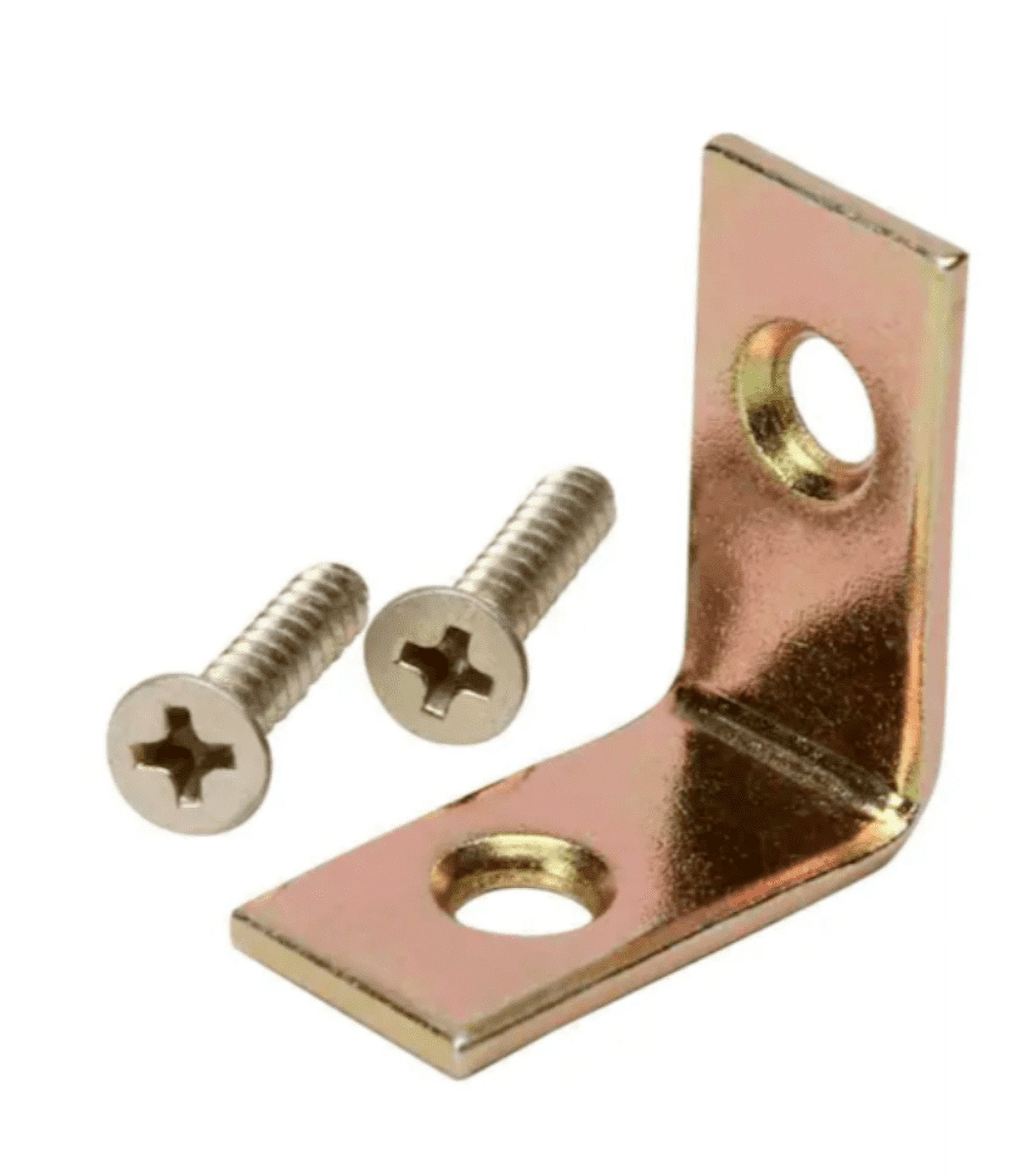 4-PK Everbilt 1 in. Satin Brass Corner Reinforcement Support Braces ...