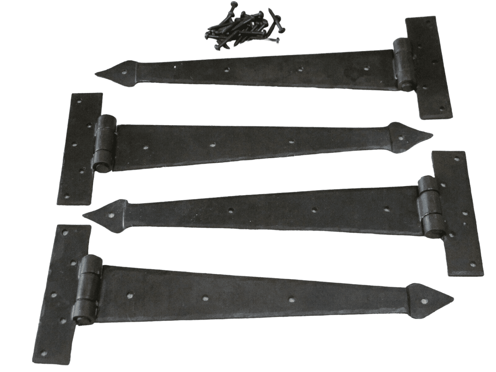 4 PRIMITIVE HAND FORGED IRON HINGE HINGES DOOR CABINET IRON 12" DOORS ...