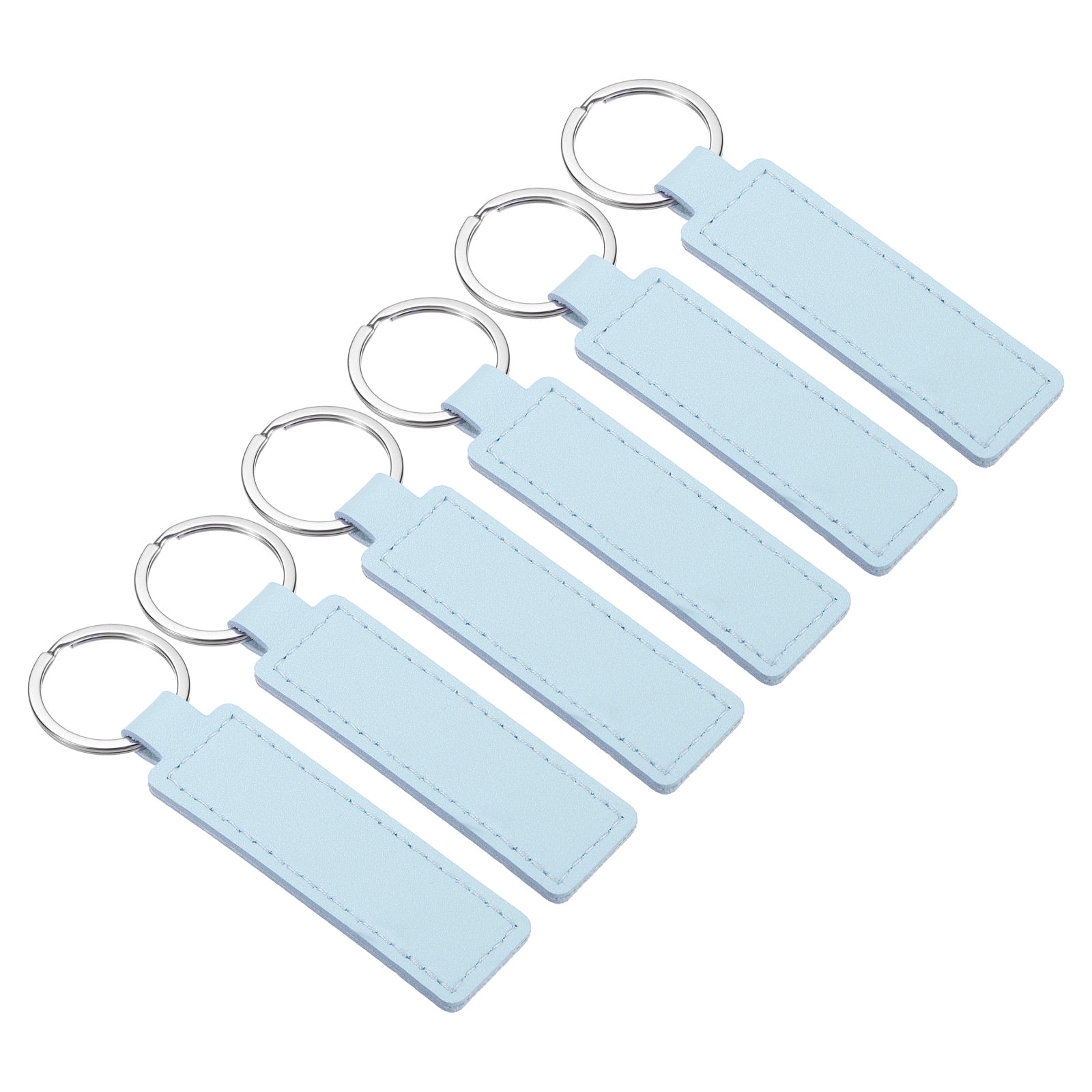 4" PU Sublimation Keychain Blanks, Leather Key Fob with Rings for DIY ...