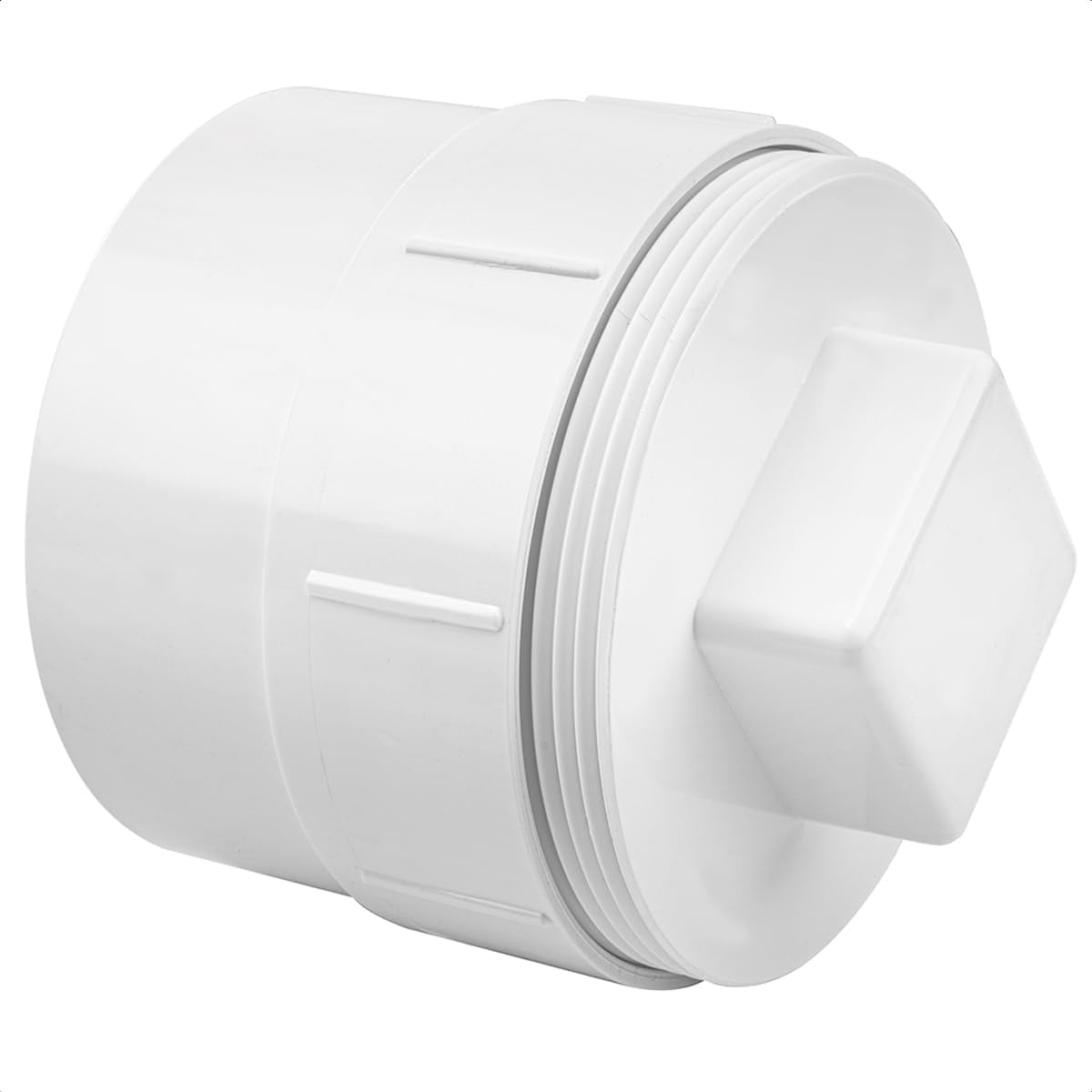 4" PVC Sewer Cleanout Adapter with Plug Pipe Fitting, PVC DWV Flush ...