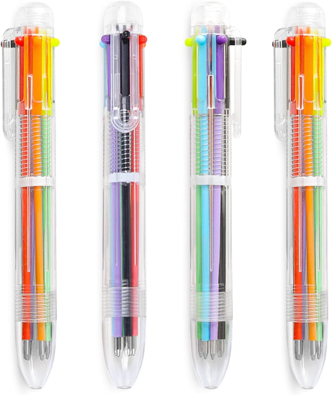 4 Pack 0.5mm 6-in-1 Multicolor Ballpoint Pen 6 Colors Retractable ...