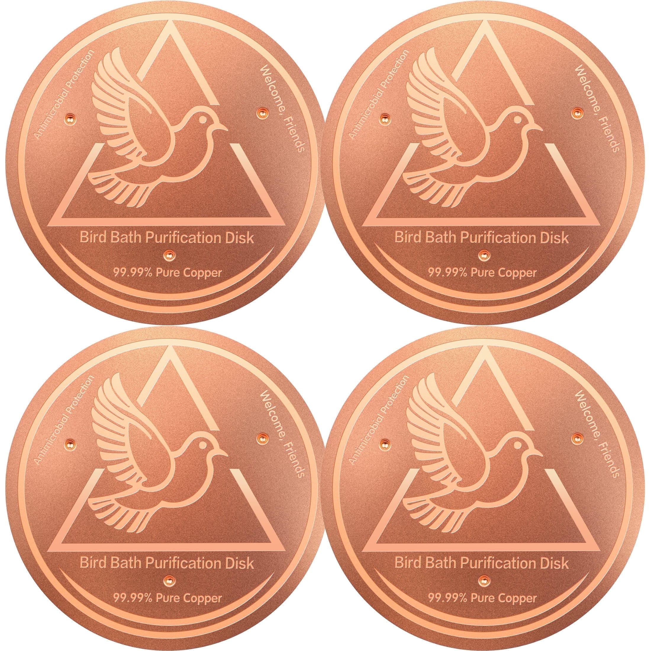 Nyhpar 99.99% Pure Copper Large Bird Bath Cleaner Disk, Chemical-Free ...