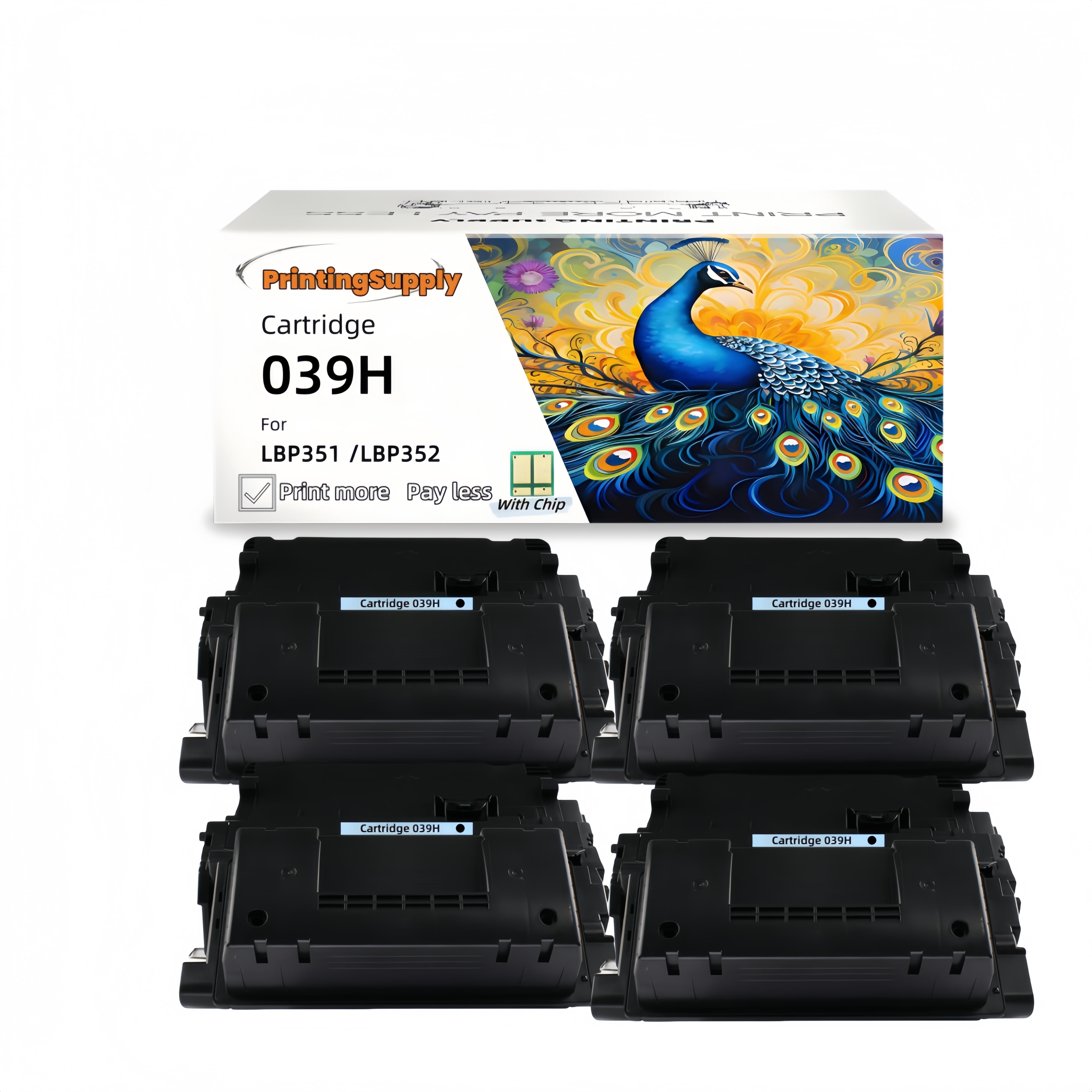 4 Pack 039H Black High Yield Toner Cartridge Compatible for Canon ...