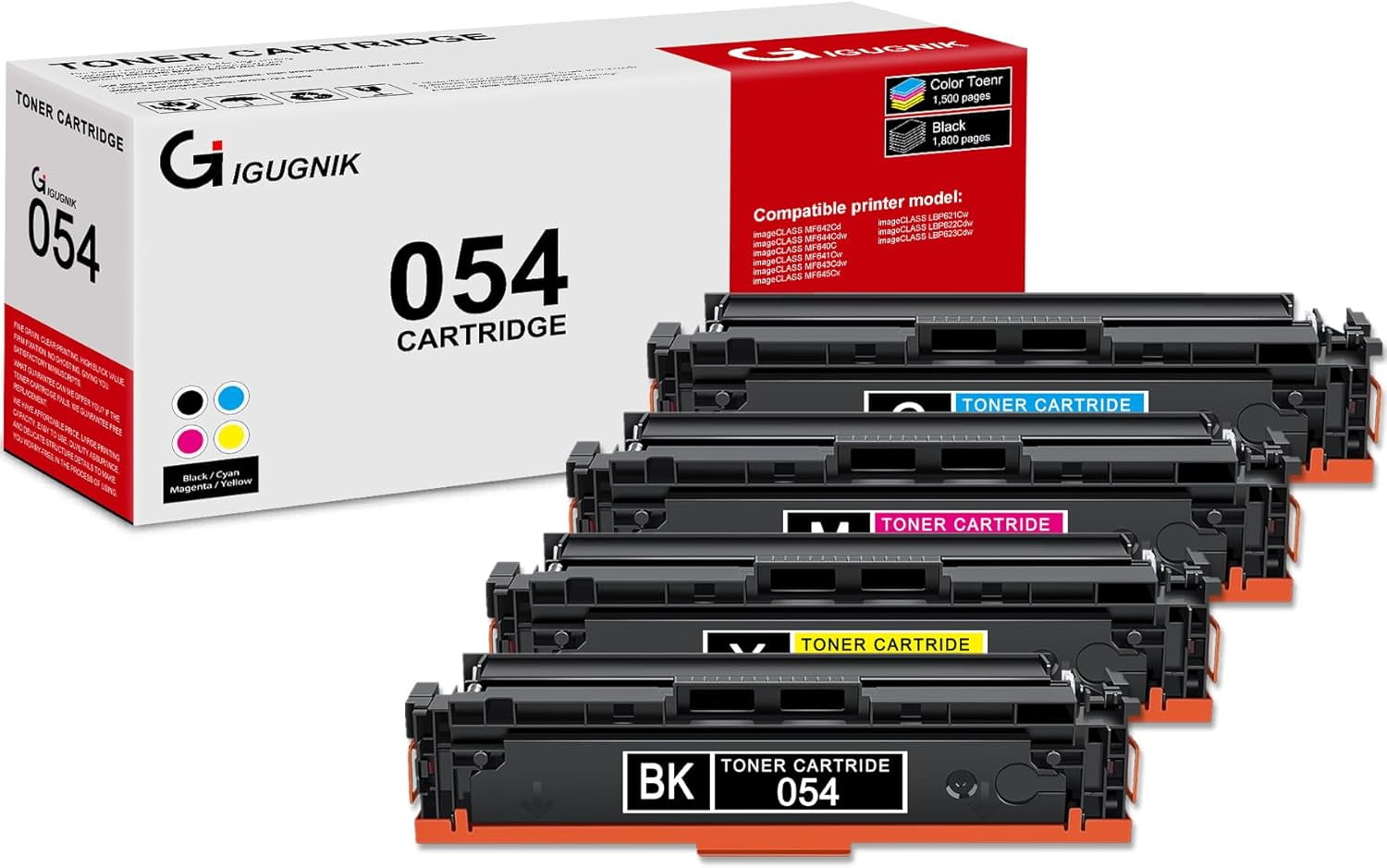4 Pack 054 3024C001 3023C001 3022C001 3021C001 BK/C/M/Y Toner Cartridge ...