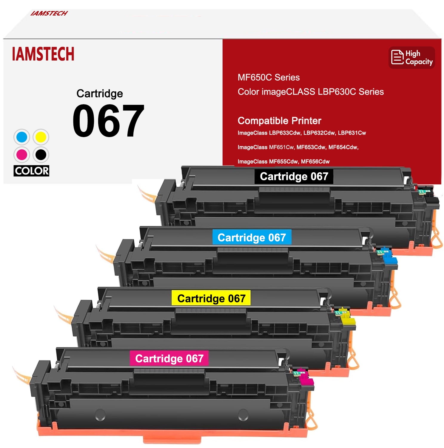 4-Pack 067 Toner Cartidge Replacement for Canon 067 067H CRG 067 Canon ...