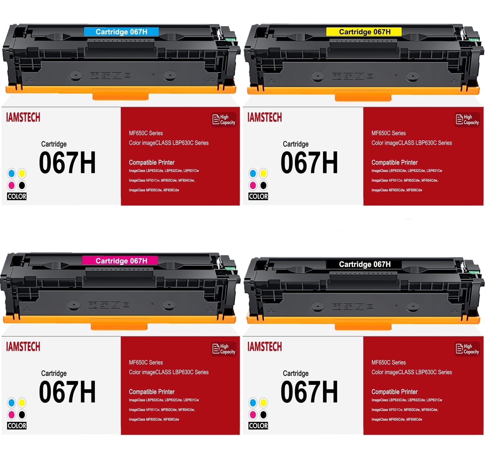 IAMSTECH 4-Pack Toner Cartridge for Canon 067H, Fits ImageCLASS ...
