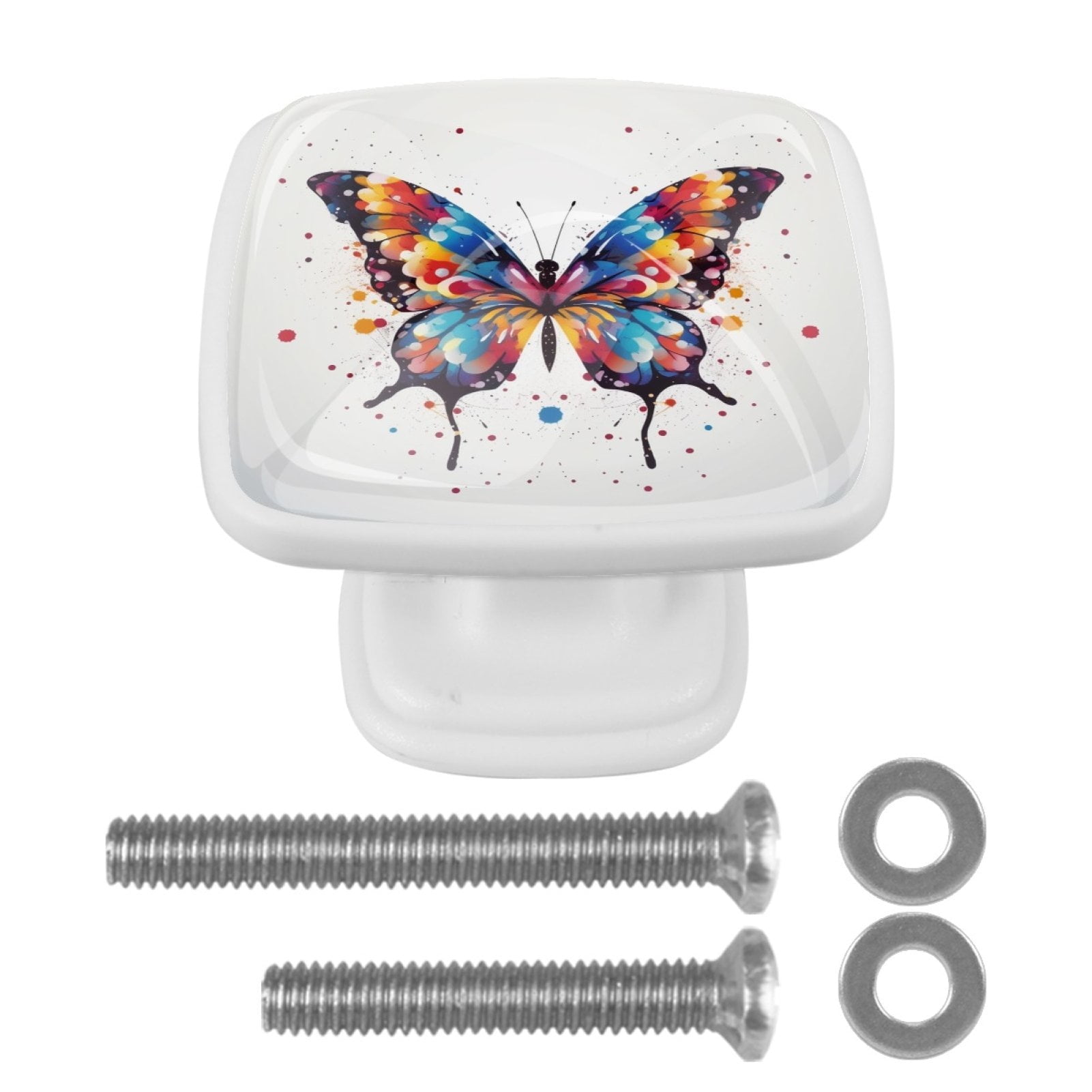 4 Pack 1.18" Decorative Cabinet Knobs - Durable ABS Glass Handles for Cabinets, Drawers, and ...