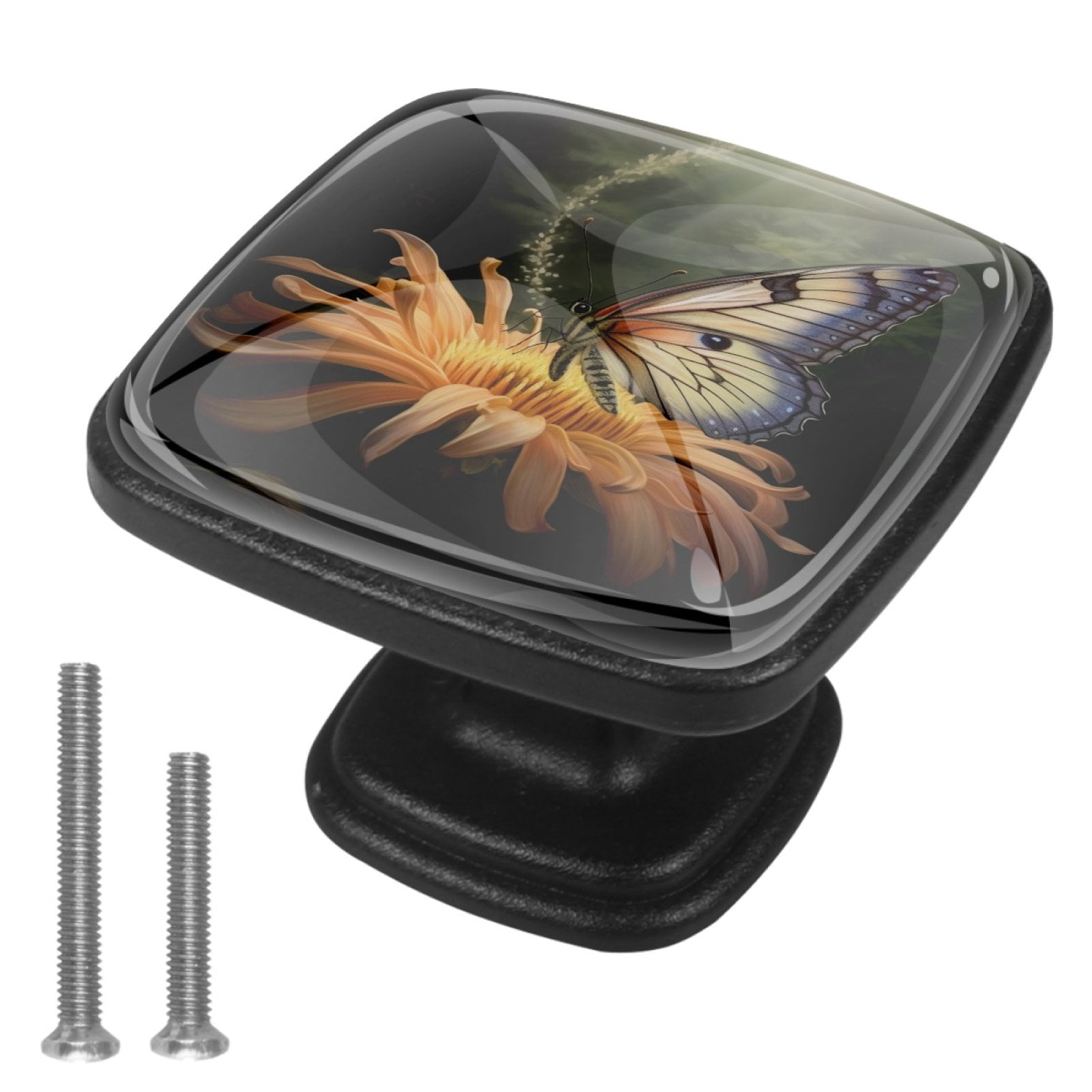 HemaKayy 4 Pack 1.18" Decorative Cabinet Knobs - Stylish ABS Glass ...