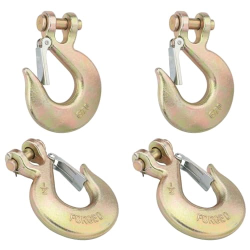 4 Pack 1/2" Clevis Slip Hooks with Safety Latch, G70 Heavy-Duty Clevis ...