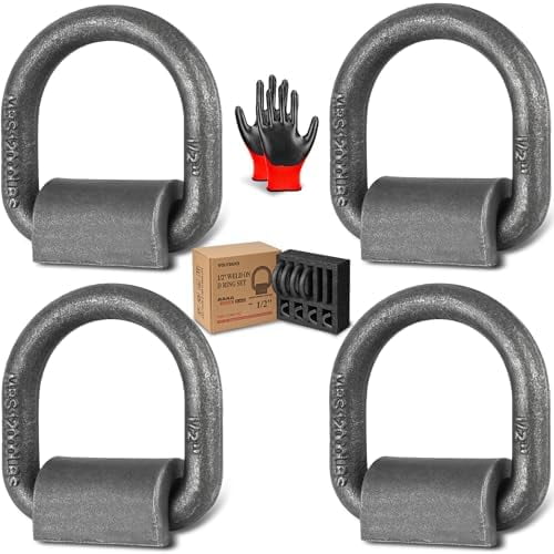 4 Pack 1/2" Heavy Duty Weld-On Forged D Ring, 1/2 inches D-Ring Trailer ...