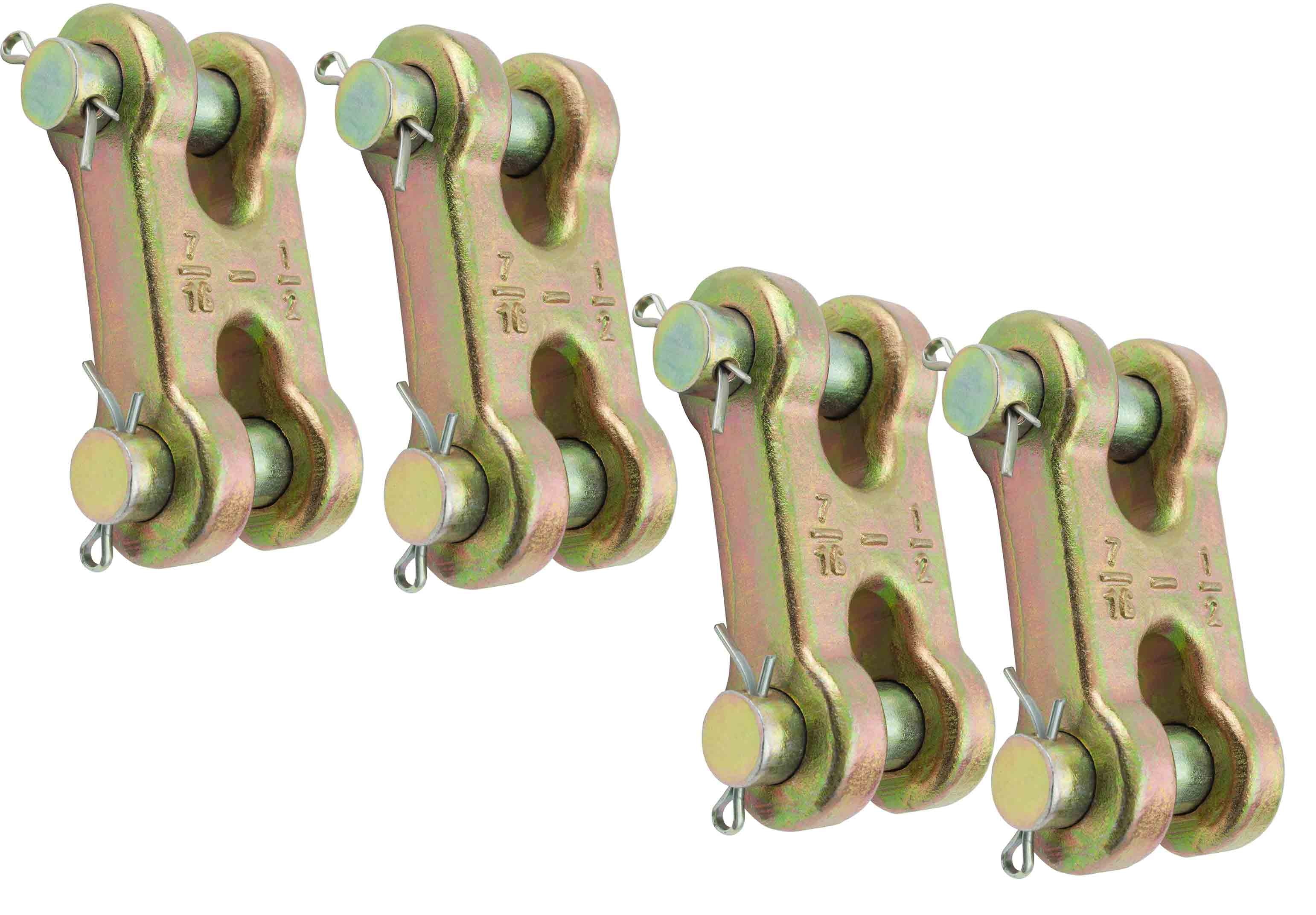 (4 Pack 1/2 Inch Double Clevis Link - G70 Safety Chain Repair Link Twin ...