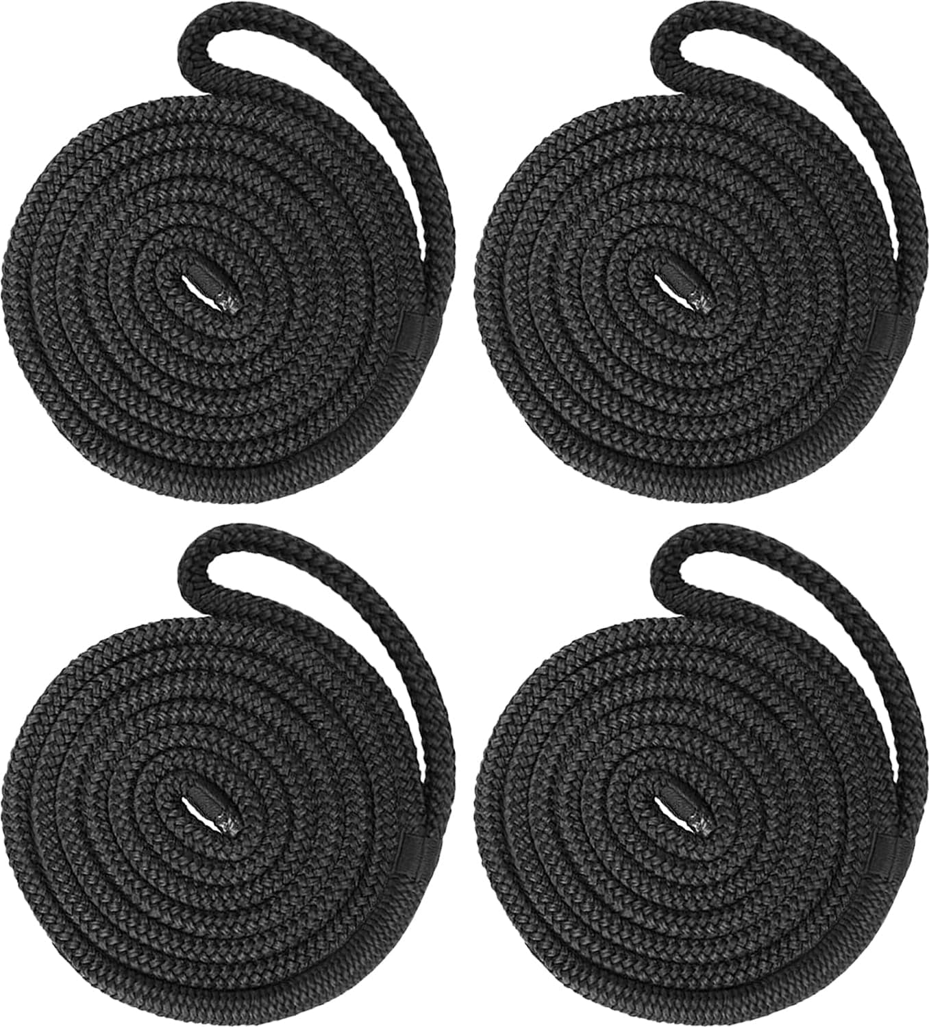 4 Pack 1/2" x 6' Boat Fender Lines - Marine Grade Nylon Boat Rope with ...
