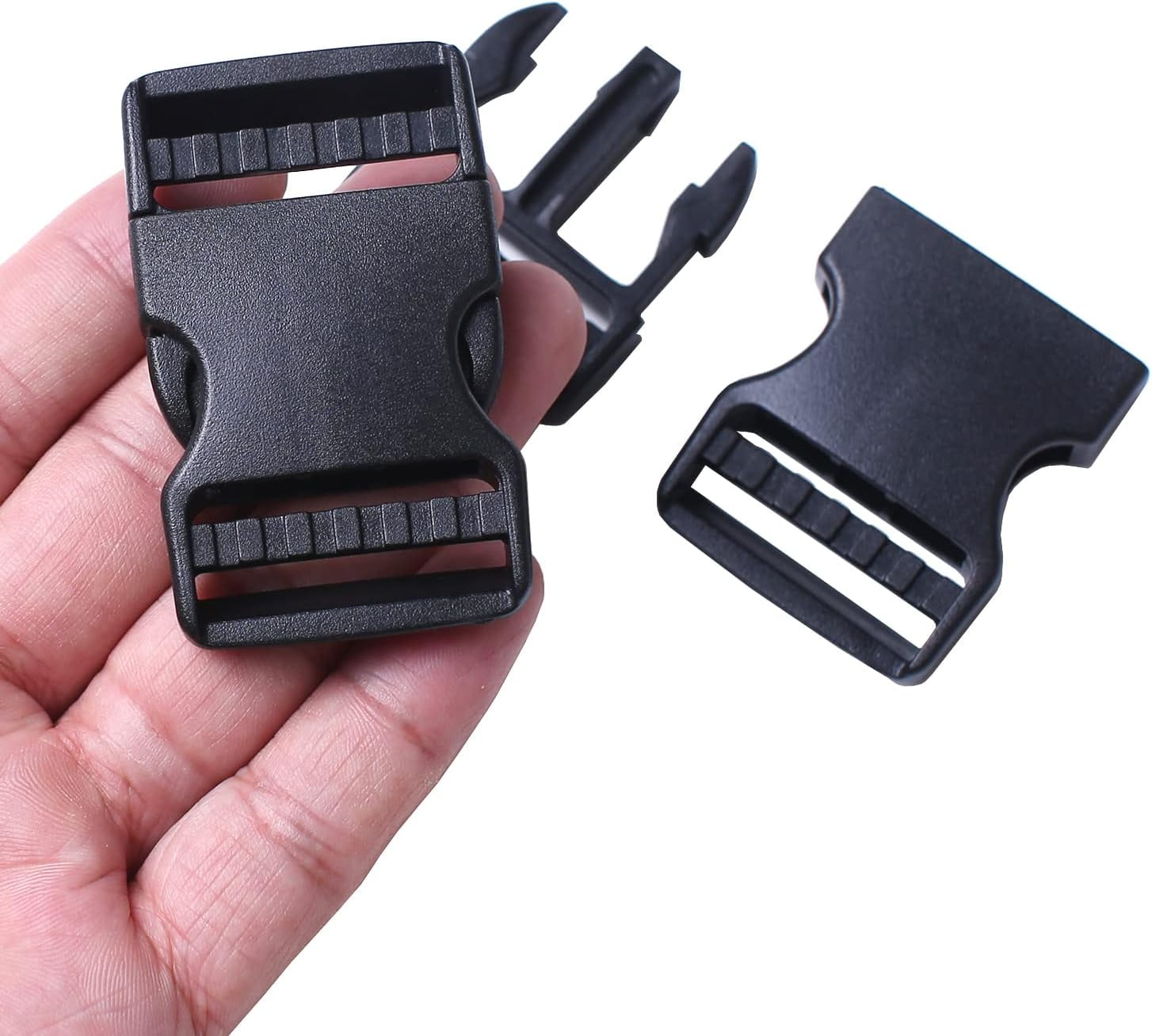 4 Pack 1.25" Wide Quick Side Release Buckles, Dual Adjustable No Sewing ...