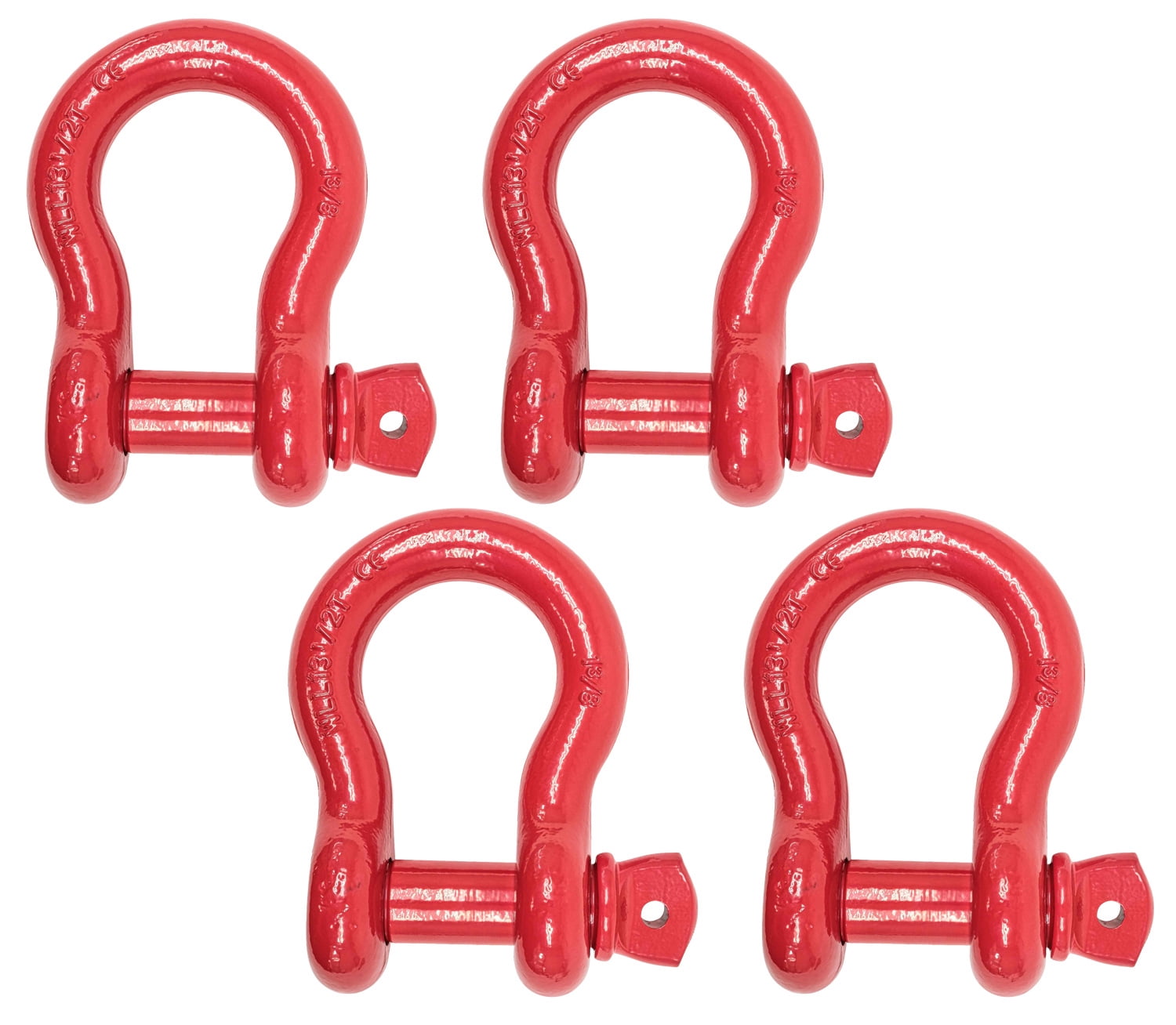 (4 Pack) 1-3/8" Anchor Shackle Forged Carbon Steel w/ Alloy Screw Pin ...