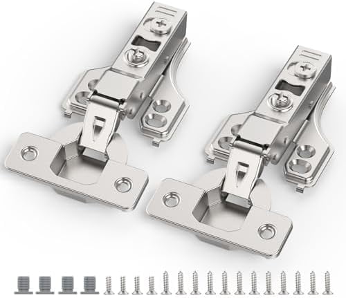 4 Pack 1/4" Partial Overlay Soft Close Concealed Hinge for Face Frame ...