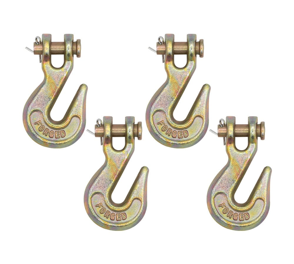 4 Pack 1/4" Grade 70 Clevis Grab Hooks - 11660 lbs Breaking Strength ...