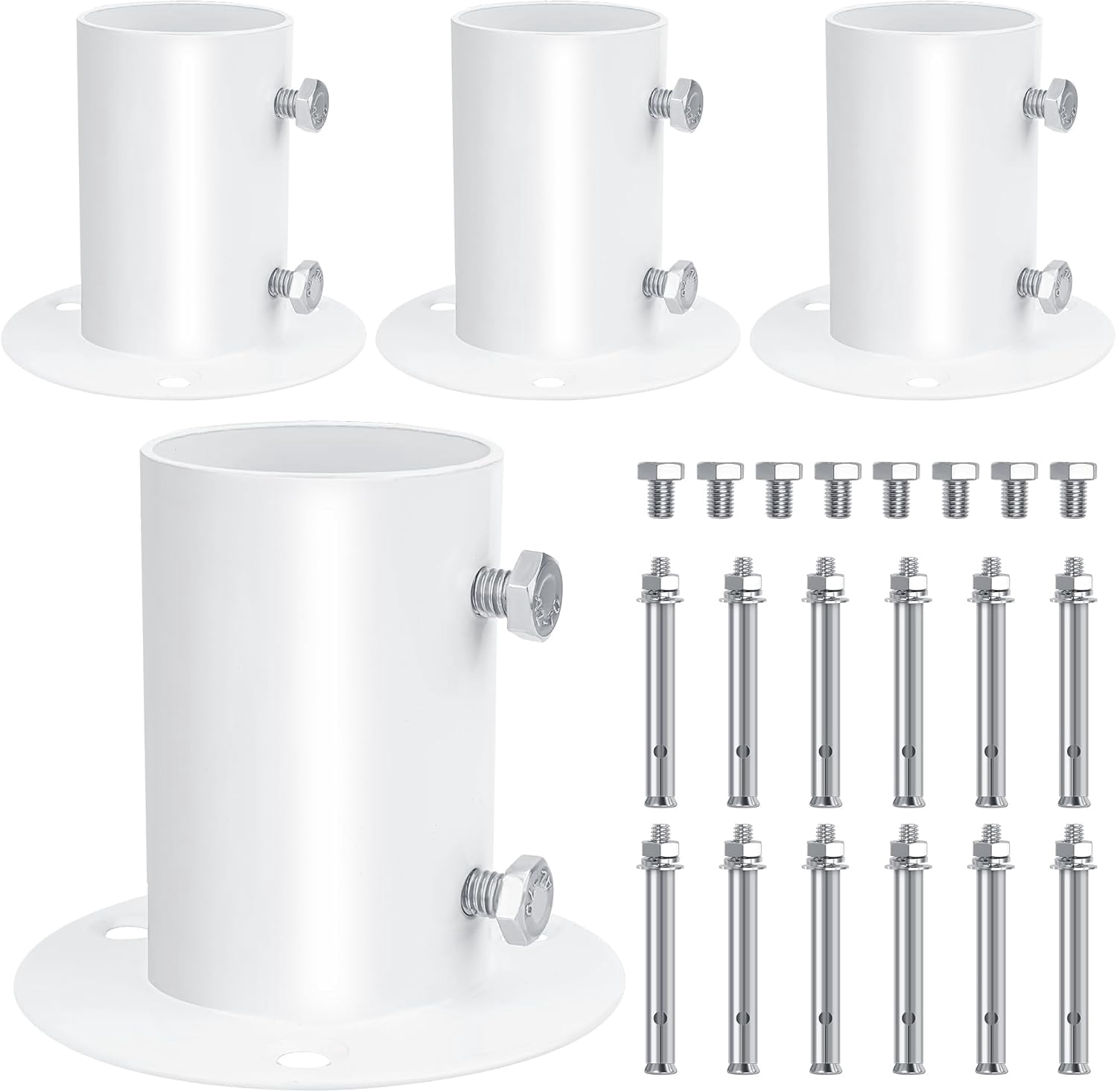 4 Pack 1.5" Deck Anchor Flange Stainless Steel Rod End Holder for Pool ...