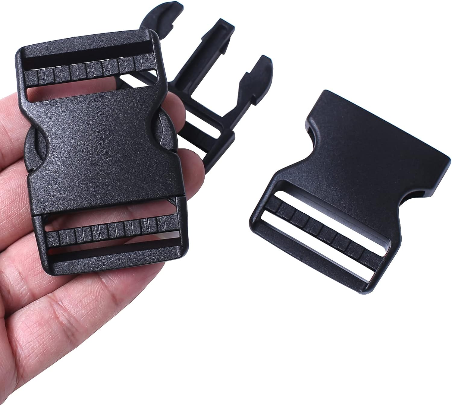 4 Pack 1.5" Wide Quick Side Release Buckles, Dual Adjustable No Sewing ...