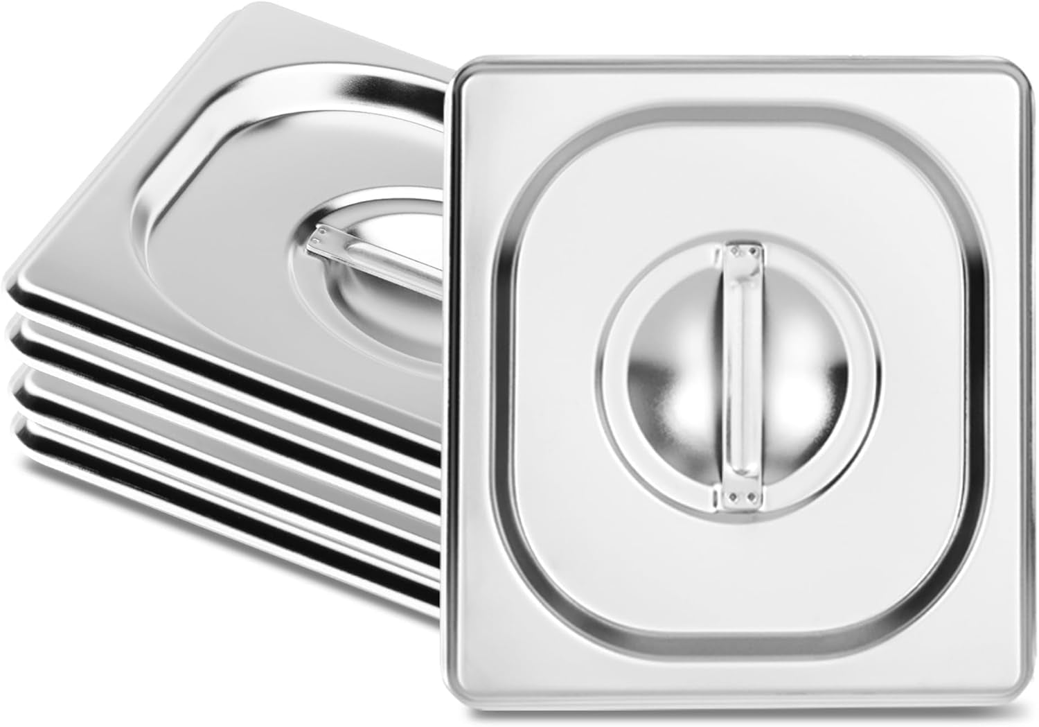 4 Pack 1/6 Size Steam Table Pan Covers, Hotel Pans Lids with Handles ...