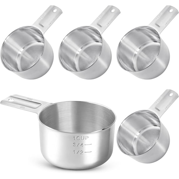 4 Pack 1 Cup Stainless Steel Measuring Cup, 250 ml | 240 cc | 8 oz ...