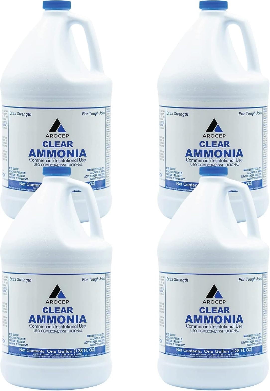 4 Pack 1 Gallon Clear Ammonia Cleaning Solution Multi-Purpose Liquid ...