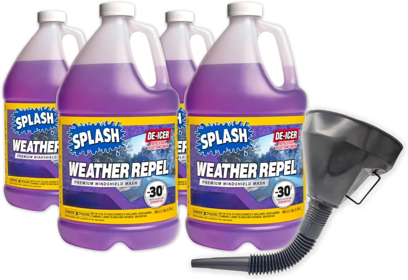 4-Pack 1-Gallon Purple Windshield Washer Fluid, -30 ° F Cold-Weather ...