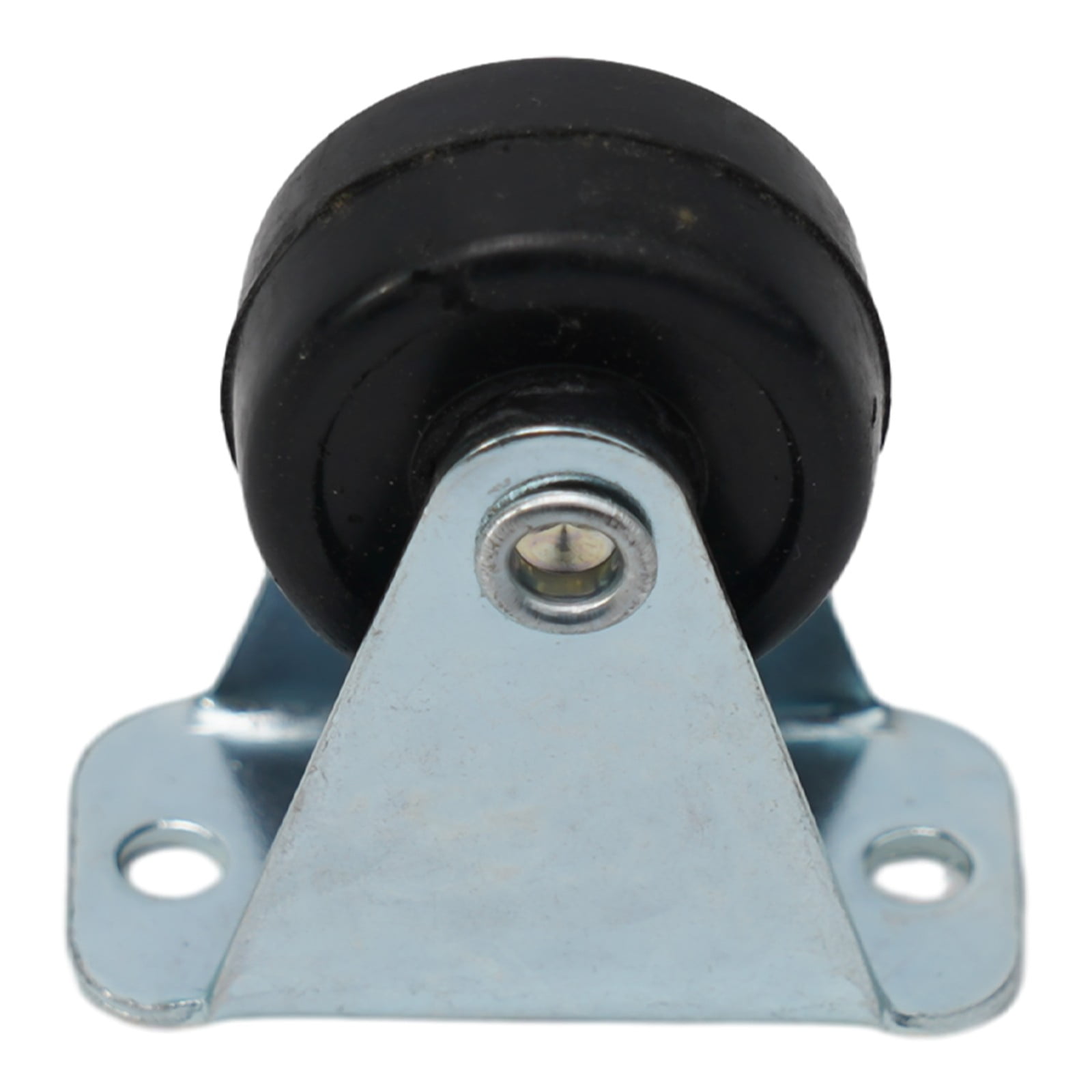 4 Pack 1 Inch Rubber Caster Single Wheels Heavy Duty Rigid Non-Swivel ...