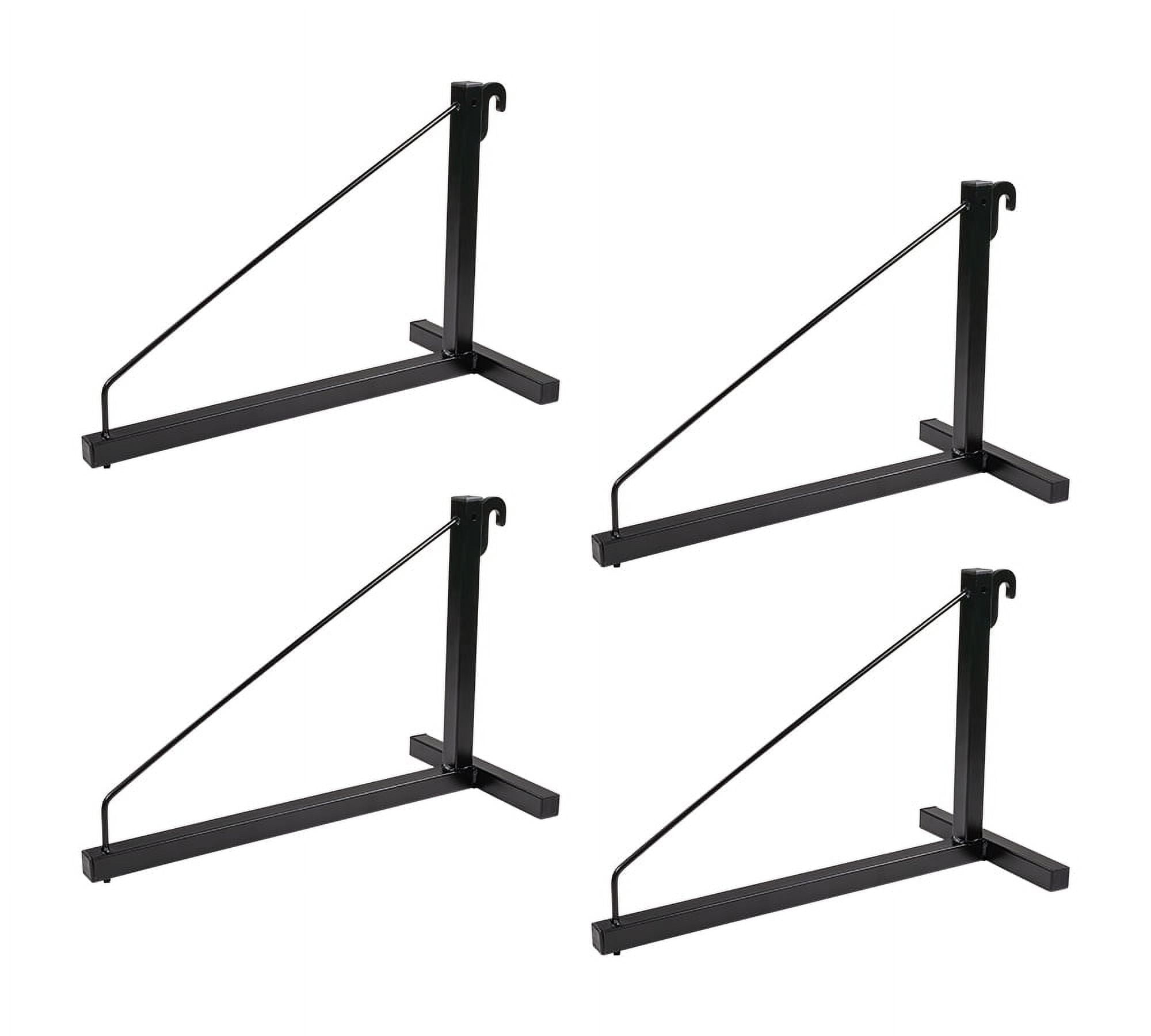 4 Pack 1 Tier Shipping Container Shelving Bracket with Hooks - 16"x18 ...