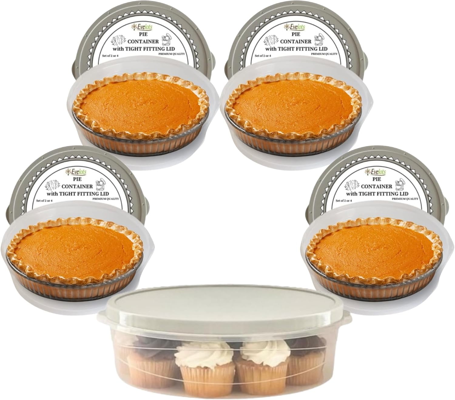 4-Pack 10-Inch Airtight Food Storage Container with Lid - Portable ...