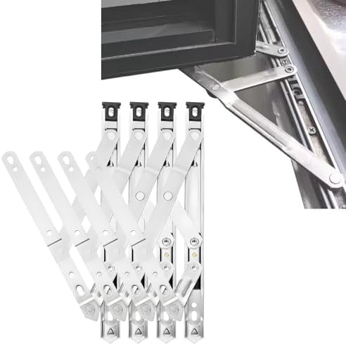4 Pack 10 Inch Casement Window Hinge, Stainless Steel Casement Window Stay, E-Gard Opening ...