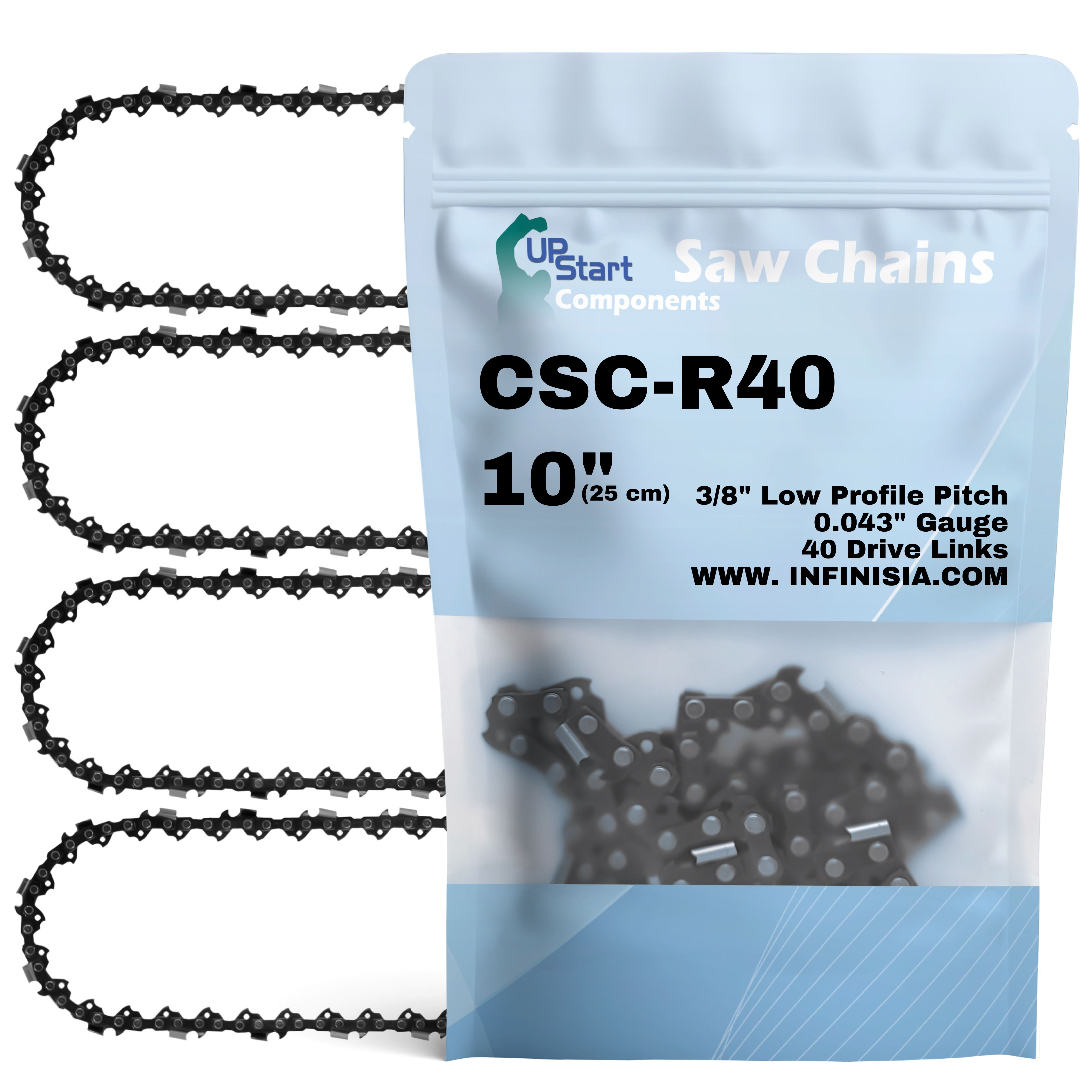 4-Pack 10-Inch Chainsaw Chain R40 Replacement for Kawasaki KMP01A Multi ...
