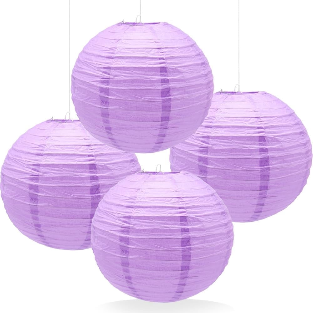 4 Pack 10 Inch Large Paper Lantern Shade Jumbo Chinese Round Hanging ...