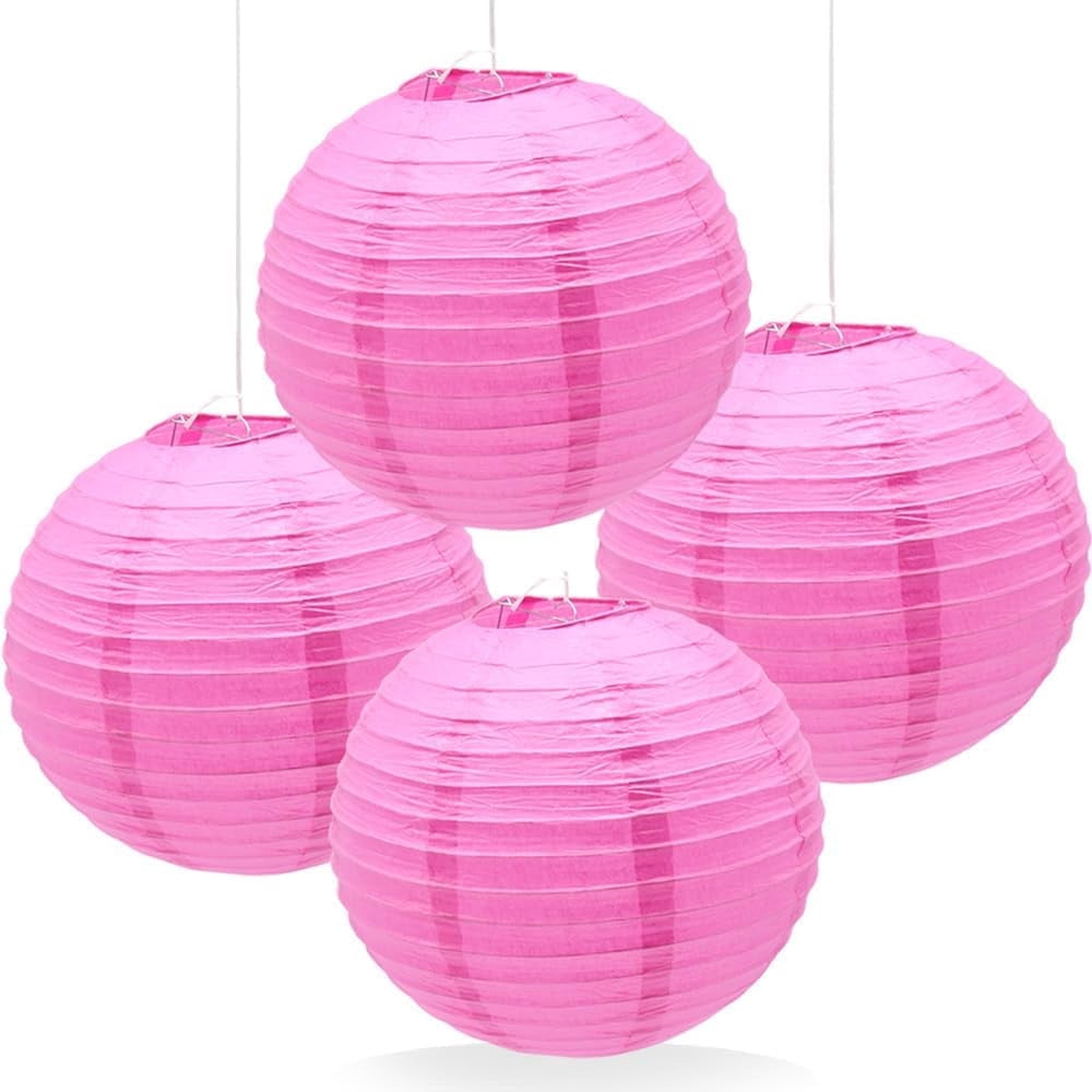 4 Pack 10 Inch Large Paper Lantern Shade Jumbo Chinese Round Hanging ...